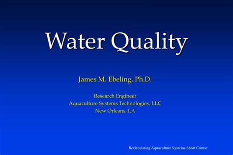 PPT Water Quality PowerPoint Presentation Free Download ID