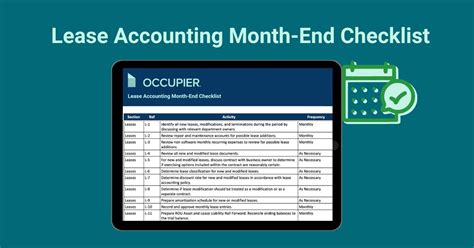 Lease Accounting Month End Checklist Occupier Lease Accounting Month End Checklist Occupier