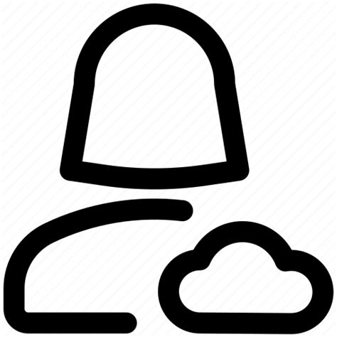 Single Woman User Cloud Data Icon Download On Iconfinder