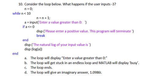 Solved Consider The Loop Below What Happens If The User Chegg Com