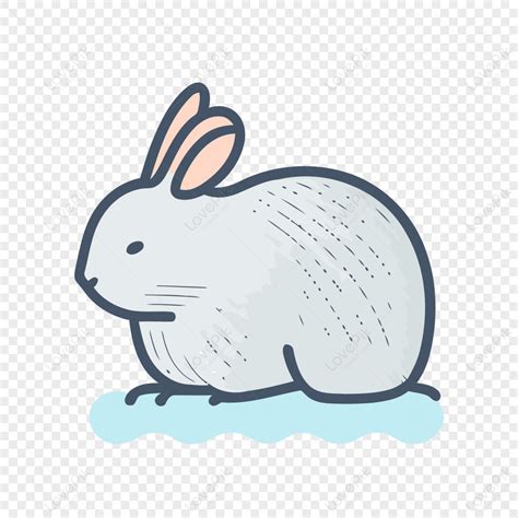토끼 아이콘이 손으로 그린 스타일로 렌더링되었습니다 벡터미니멀리즘욱스 Png 일러스트 무료 다운로드 Lovepik