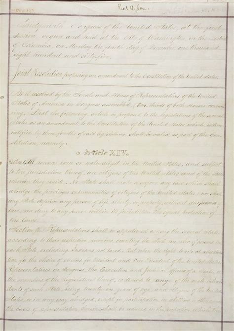 Fourteenth Amendment Of The United States Constitution History Crunch