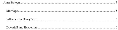 How To Create A Manual Table Of Contents In A Word Document