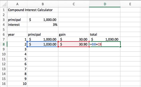 Compound Interest Formula Excel