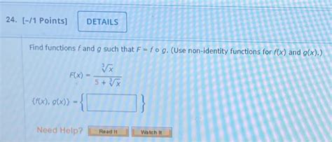 Solved Find The Functions F And G That F F O G Use The Solved Find The Functions F And G That F F O G Use The