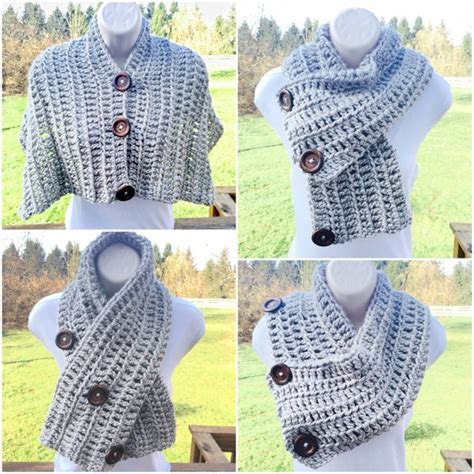 Crochet Scarf With Button