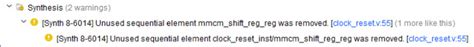 Vivado在synthesis阶段报警告： Synth 8 6014 Unused Sequential Element Was Removed