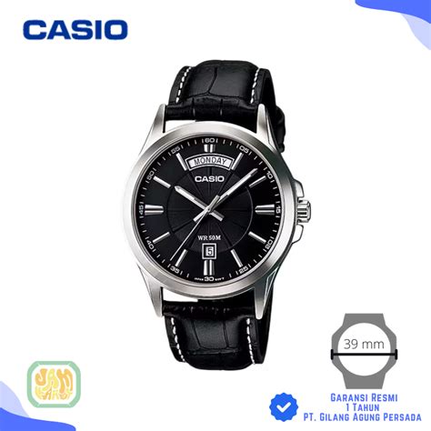 Jual Jam Tangan Pria Casio Mtp 1381l 1a Original Mtp 1381l 1avdf Hitam Kulit Shopee Indonesia