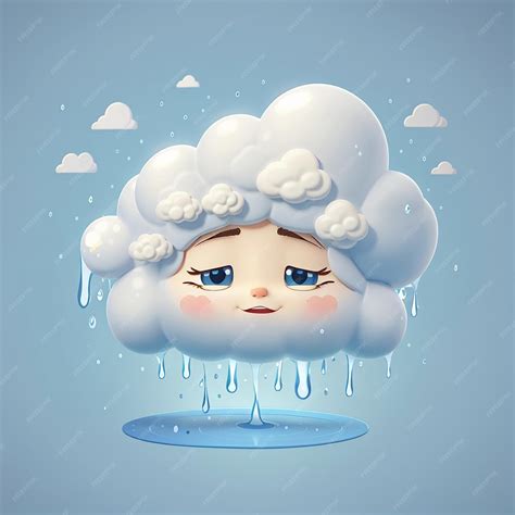 Premium Photo Cute Cloud Crying With Rain Cartoon Vector Icon