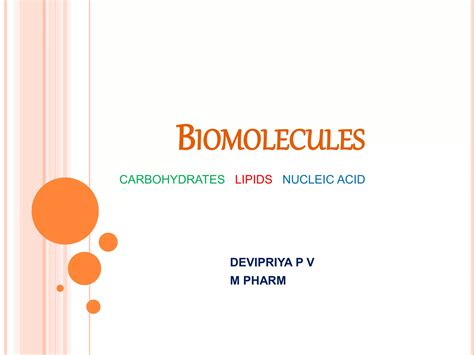Biomolecules Carbohydrates Lipids Nucleic Acid PPTX
