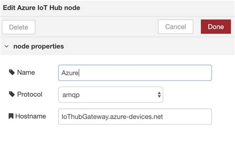 using node red library to wire data from iot to the cloud