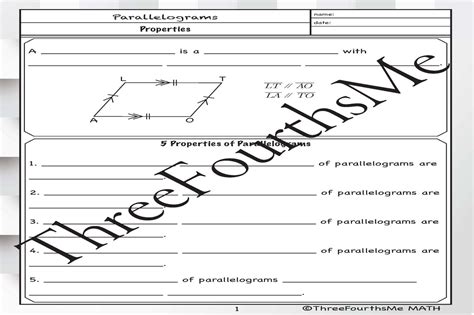 Properties Of Parallelograms Scaffolded Notes Amped Up Learning