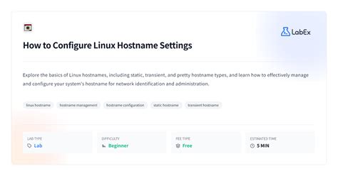 How To Configure Linux Hostname Settings Labex