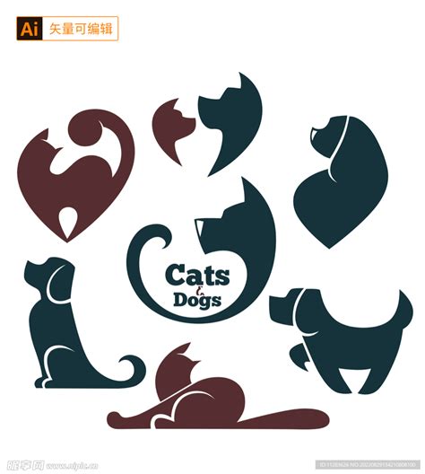 猫狗logo设计图其他图标标志图标设计图库昵图网