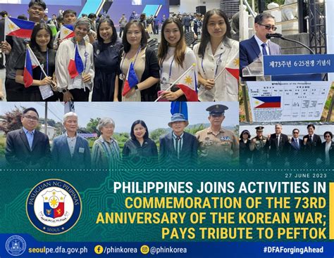 Ph Joins Activities In Commemoration Of 73rd Anniversary Of Korean War Pays Tribute To Peftok
