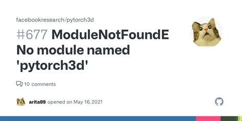 ModuleNotFoundError No Module Named Pytorch D Issue Facebookresearch Pytorch D GitHub