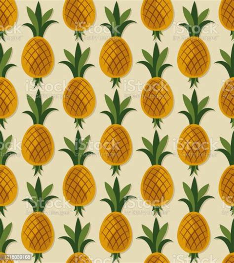 파인애플 매끄러운 패턴 과일 패턴 질감 직물 벽지 최소한의 스타일 원료 신선한 과일 파인애플에 대한 스톡 벡터 아트 및 기타