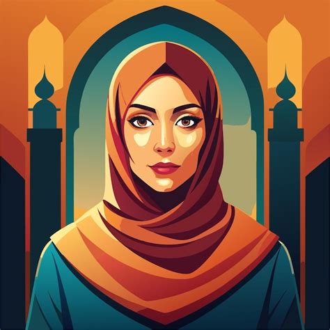 A Woman With A Scarf On Her Head Is Standing In Front Of A Building