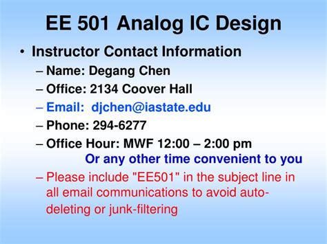 Ppt Ee 501 Analog Ic Design Powerpoint Presentation Free Download Id425944