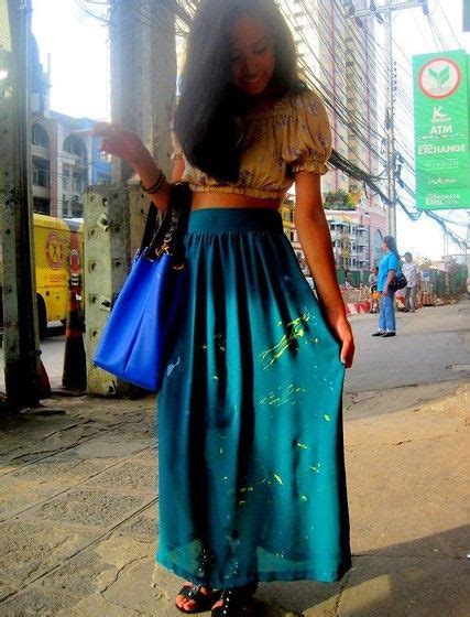 Peasant Crop Top High Waisted Maxi Skirt High Waisted Maxi Skirt