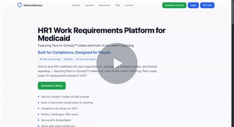 Medicaidkeeper Hr1 Work Requirements Platform For Medicaid