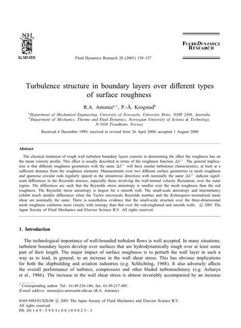 Pdf Turbulence Structure In Boundary Layers Over Different Types Of