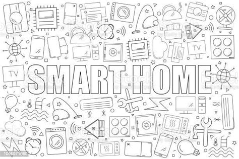 스마트 홈 배경 라인 아이콘에서 선형 벡터 패턴입니다 벡터 일러스트 레이 션 0명에 대한 스톡 벡터 아트 및 기타 이미지 0명 Cpu 가정 생활 Istock