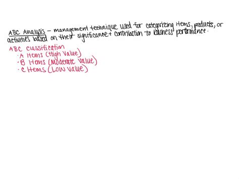 ⏩solved explain the basic concept of abc analysis numerade
