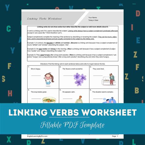 Linking Verb Printable Sheets Linking Verb Pdf