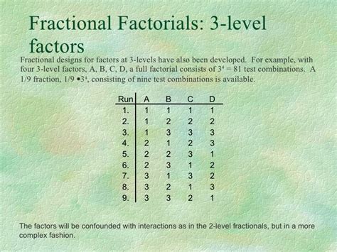 Fractional Factorial Designs