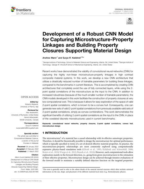 Pdf Development Of A Robust Cnn Model For Capturing Microstructure