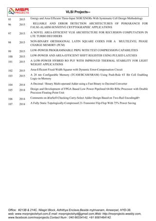 M Tech VLSI 2017 18 9581464142 Msr Projects PDF