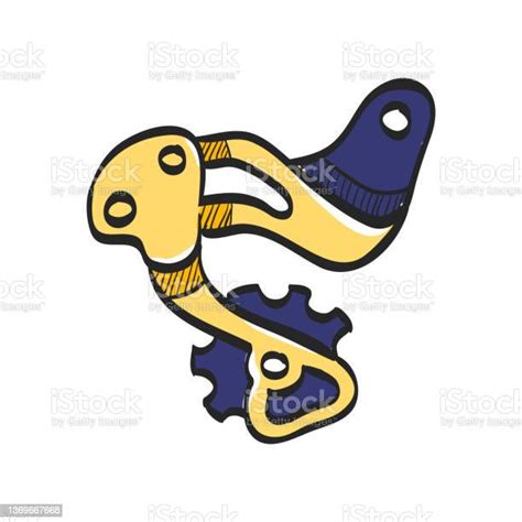 컬러 드로잉의 리어 스탈선 아이콘 자전거 사이클링 로드 레이스 스포츠 변속기 변화 속도 강철에 대한 스톡 벡터 아트 및 기타