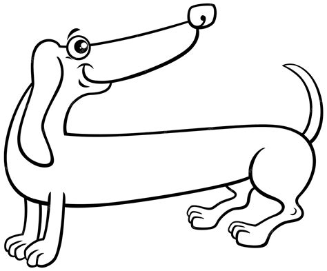 Página Para Colorear De Perro Salchicha Pura Raza De Dibujos Animados