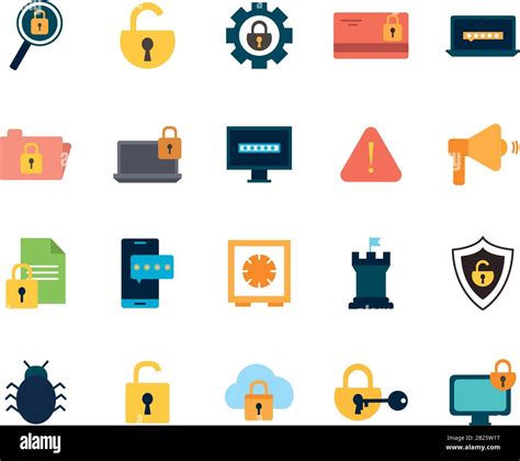 Isolated Security Flat Style Icon Set Vector Design Stock Vector Image And Art Alamy