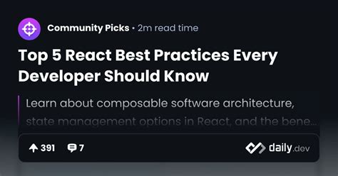 Top 5 React Best Practices Every Developer Should Know Dailydev