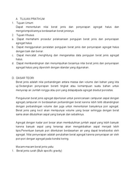 Laporan Praktikum Agregat Halus Pdf Sains And Matematika