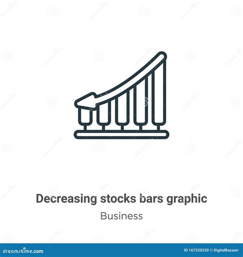 Outline Decreasing Bars Chart Vector Icon Isolated Black Simple Line Element Illustration From
