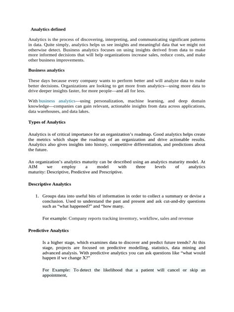 Unit 1 Strategic Management Pdf Analytics Predictive Analytics