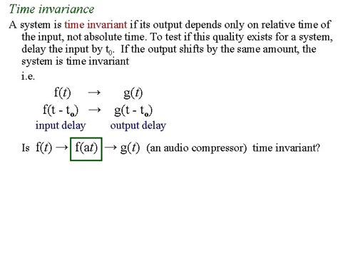 Lecture Linear Systems And Convolution Linearity Conditions Let