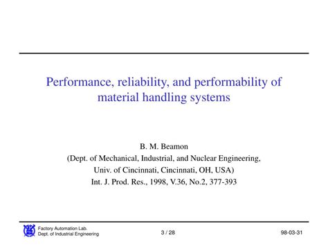 Ppt Material Handling System Performance Analysis Powerpoint