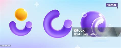 사실적인 3d 로딩 표시기 볼륨 반원 선과 Glassmorphism 스타일의 구 플라스틱 만화 스타일의 인포 그래픽 진행률 표시 줄입니다 3차원 형태에 대한 스톡 벡터 아트