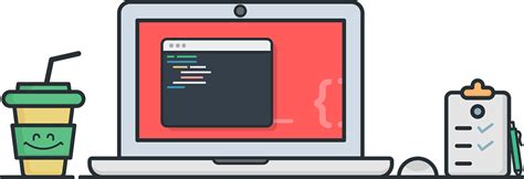 Premium Vector Coding Programmer Workspace With Cactus Coffee Clip