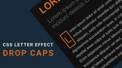 How To Create Css Drop Caps Effect Styling Text With Psudo Element