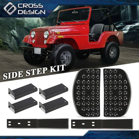 Fit For Willys Cj2a Cj3a Cj3b M38 Cj5 Jeep Pair Side Step Kit New W