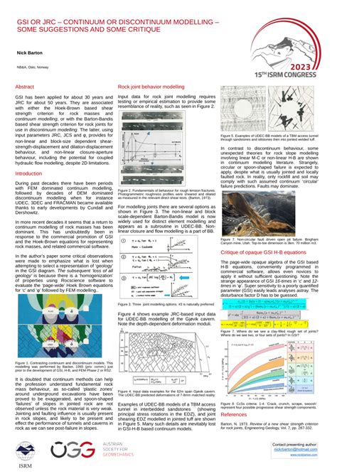 Pdf Gsi Or Jrc Continuum Or Discontinuum Modelling Some Suggestions And Some Critique