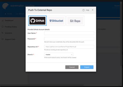 Push Code To External Repo WaveMaker Docs