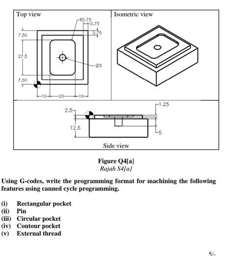 Solved Write A Complete Cnc Part Program For Producing The