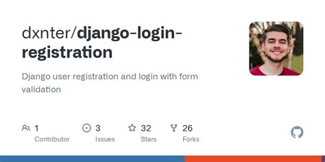 GitHub Dxnter Django Login Registration Django User Registration And Login With Form Validation