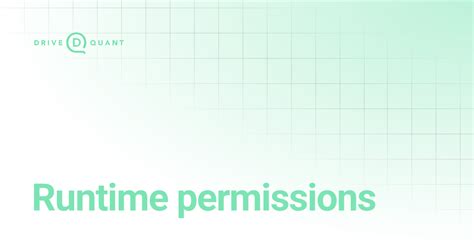 Runtime Permissions DriveQuant